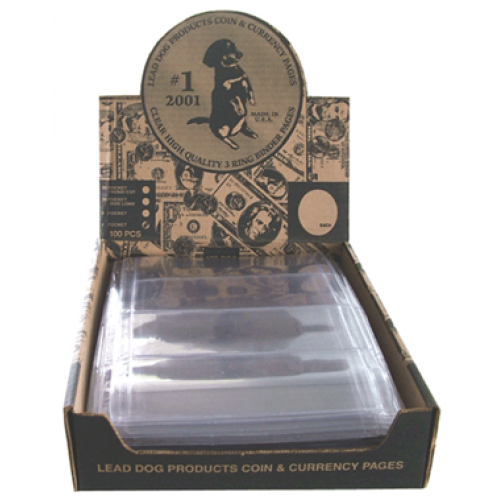 Lead Dog 4 Pocket Currency Pages For A 3 Ring Binder 100ct Box lead-dog-4-pocket-currency-pages-for-a-3-ring-binder-100ct-box